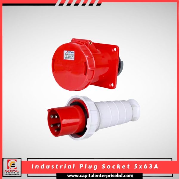 5Pin 63A Industrial Male Female Plug & Socket Set – Capital Enterprise