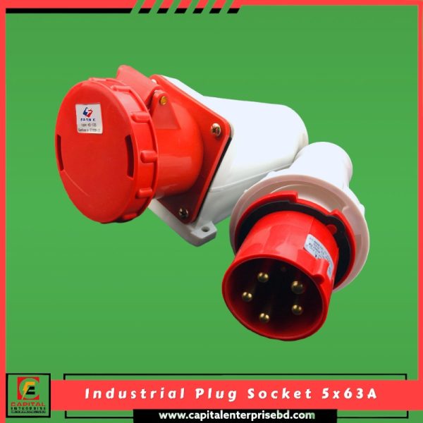 5Pin 63A Industrial Male Female Plug & Socket Set – Capital Enterprise